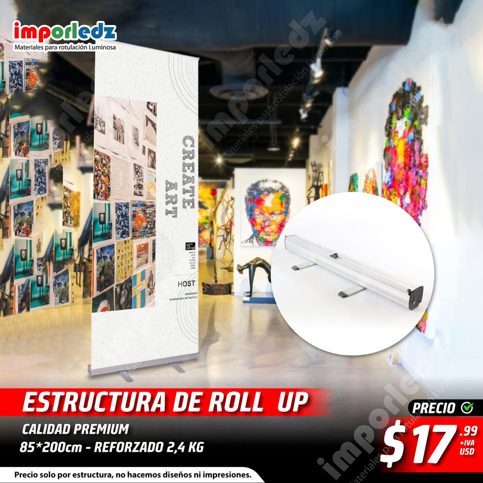 ROLL UP DE ALUMINIO 85 x200 CM – IMPORLEDZ