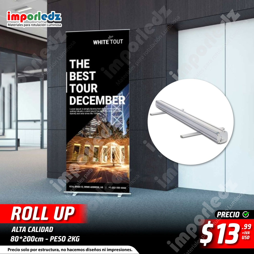 ROLL UP DE ALUMINIO 80 x200 CM – IMPORLEDZ